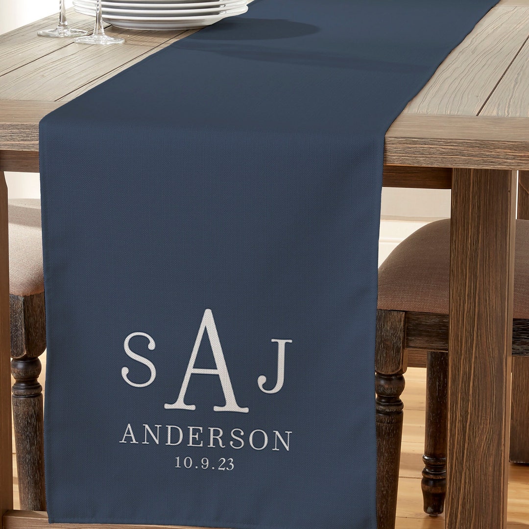 Wedding Monogram Personalized Table Runner, Home Decor Gifts, Gifts for ...