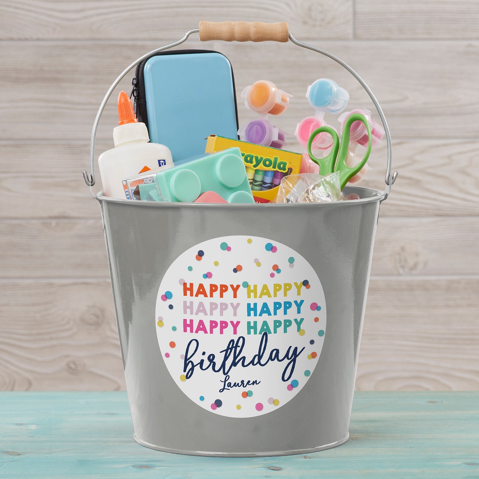 Happy Happy Birthday Personalized Metal Bucket Birthday Gift - Etsy