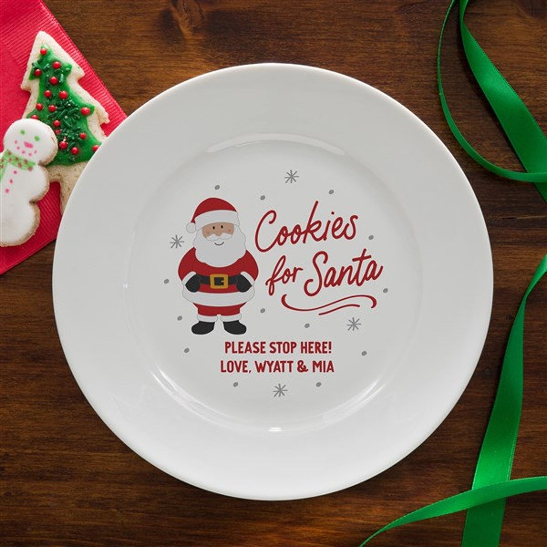 Cookies for Jolly Santa Personalized Christmas Cookie Plate, Christmas ...