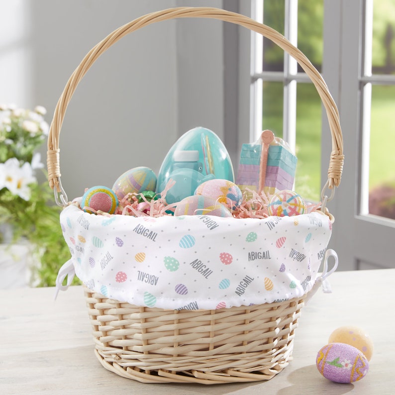 Personalized Easter Egg Basket – Embroidered Kids Easter Basket ...