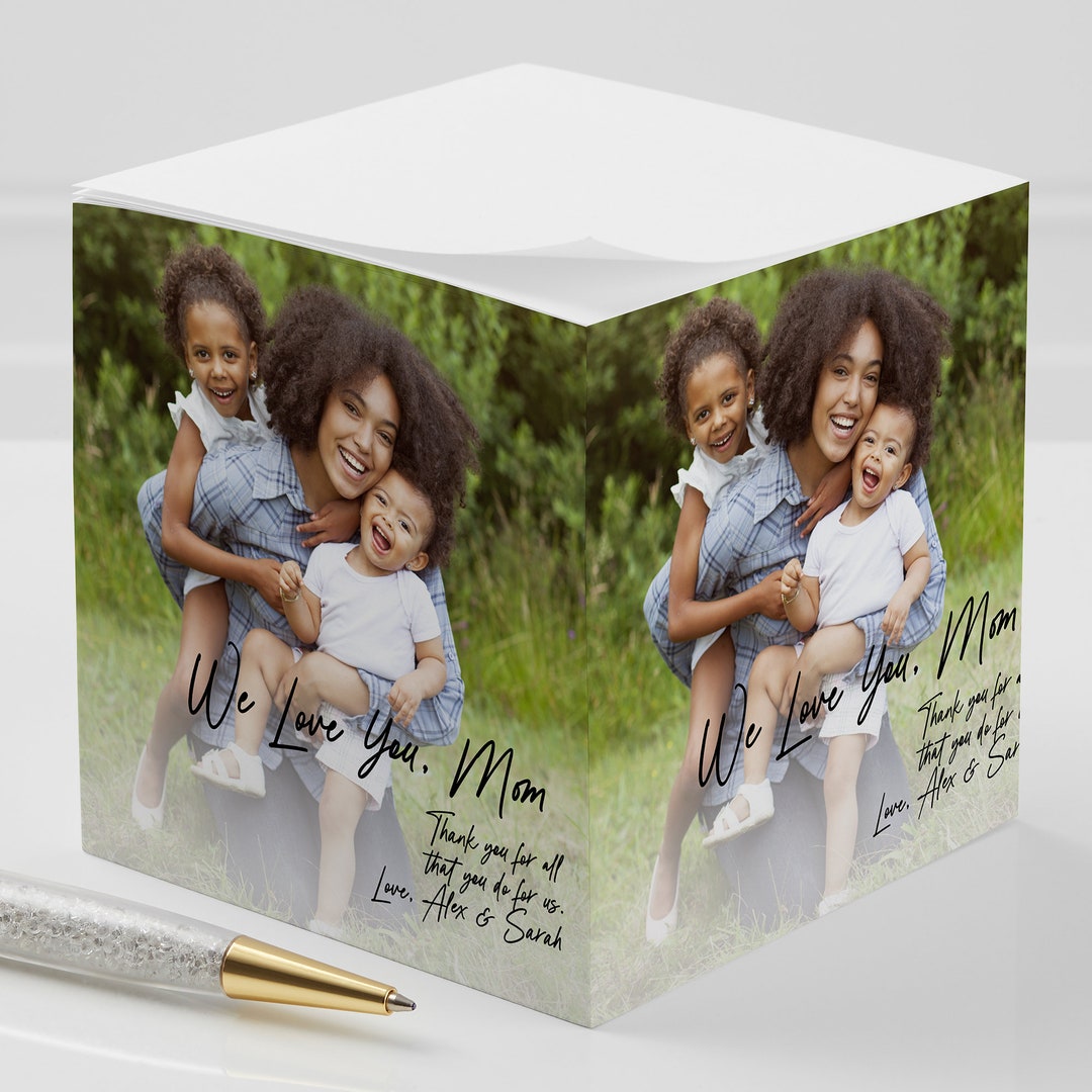 You Picture It Custom Paper Note Cube, Gifts for Her, Monogram ...