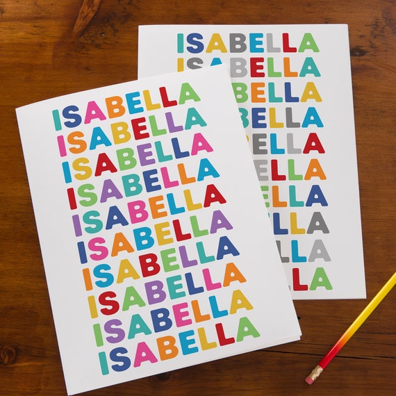 Vibrant Name Personalized Folders Personalized Gifts for - Etsy
