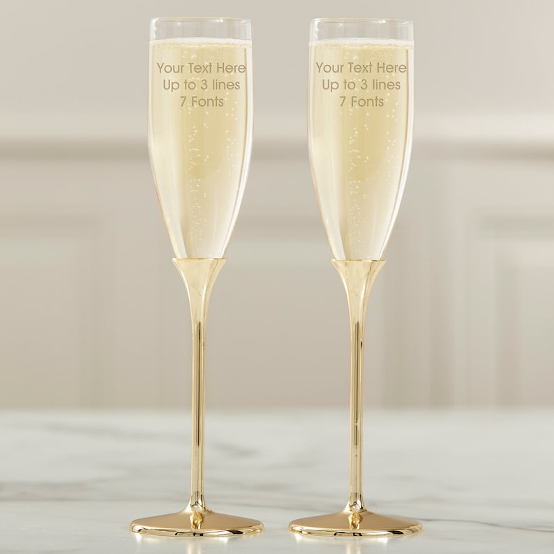 Write Your Own Personalized Gold Flute Set, Personalized Wedding Gifts ...