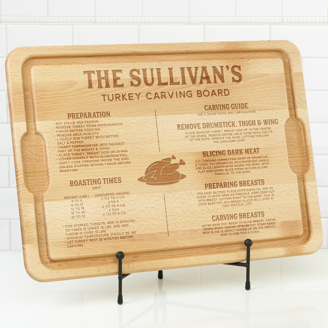 Turkey Carving Personalized Maple Cutting Board, New Home Gifts, Gifts ...