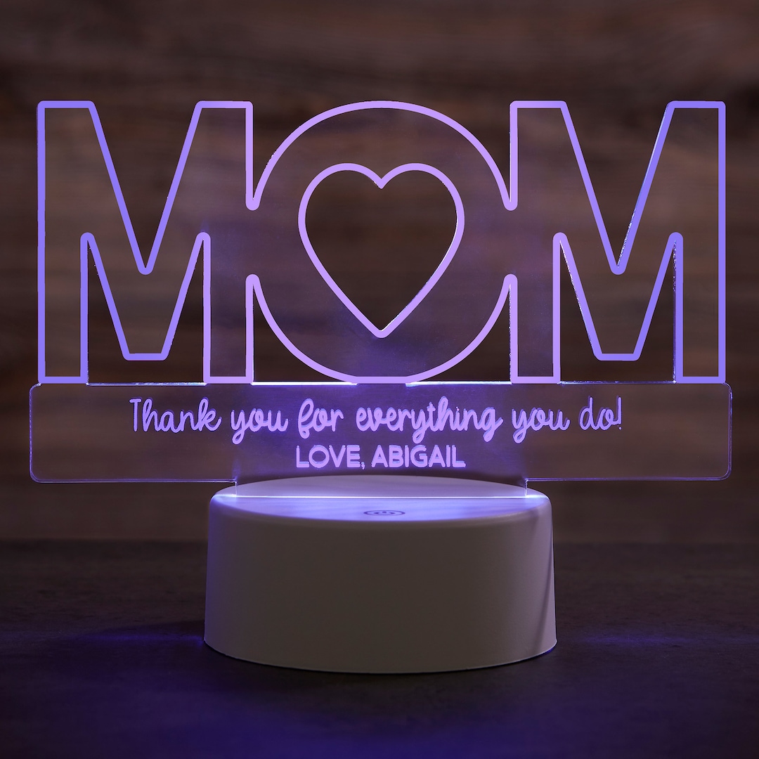 Mom Personalized LED Sign, Mother's Day Gifts, Gifts for Mom, Light up ...