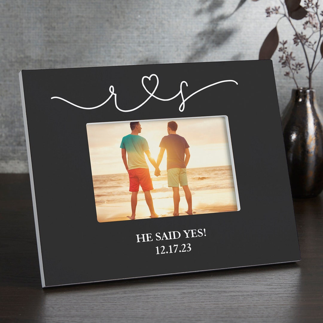 Drawn Together by Love Personalized Engagement Frame, Personalized ...
