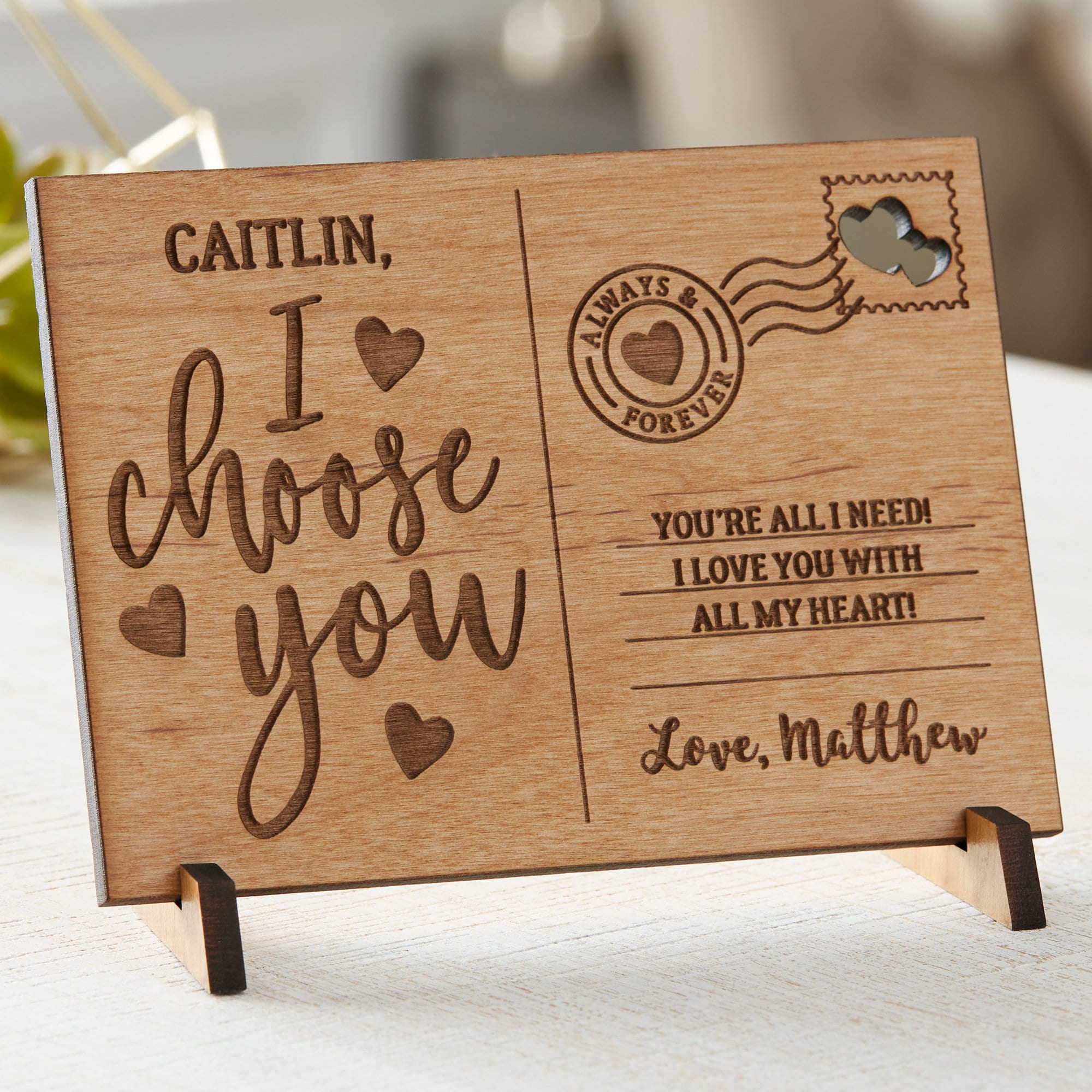 I Choose You Personalized Wood Postcard Wood Keepsake - Etsy