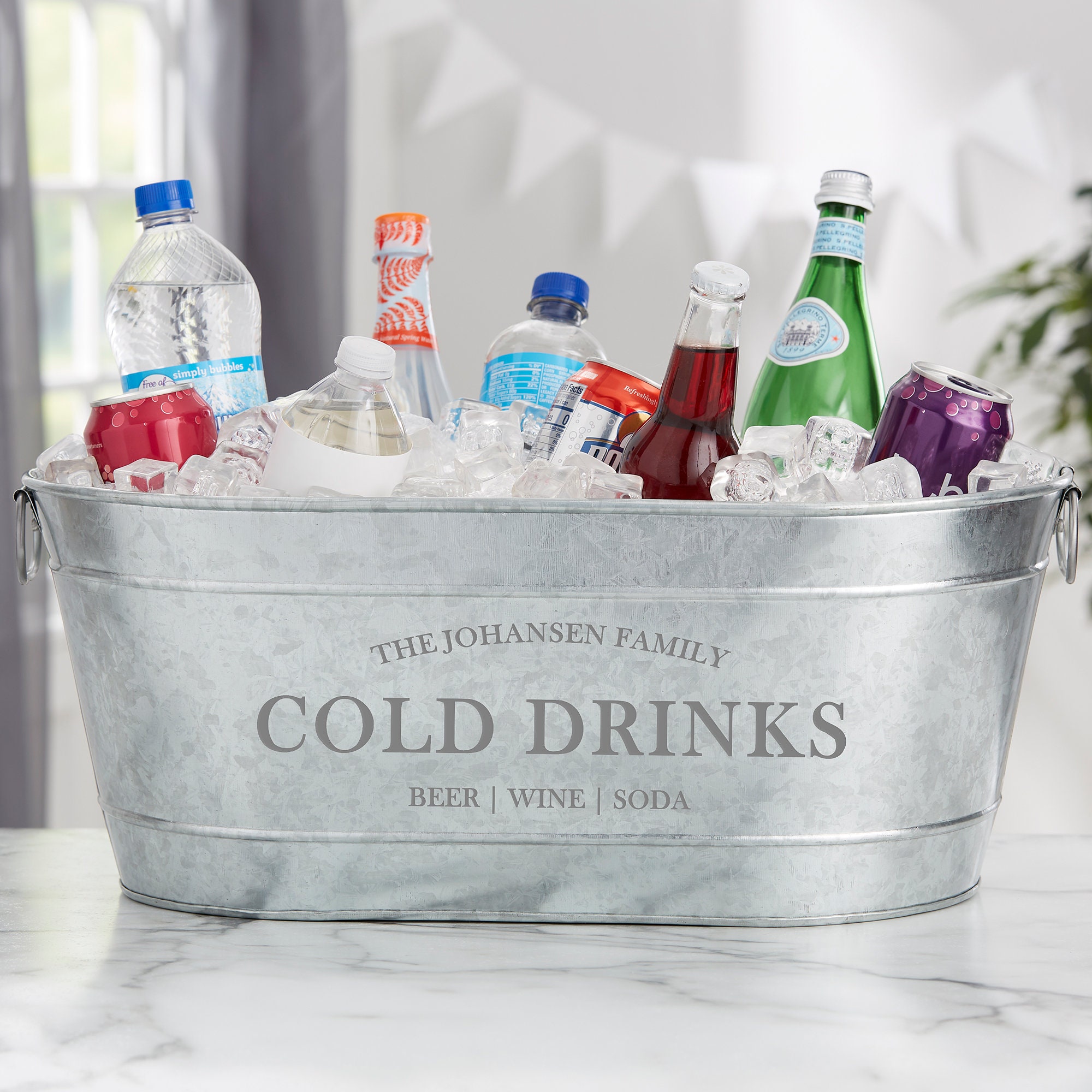Family Market Personalized Galvanized Beverage Tub, Personalized Home ...