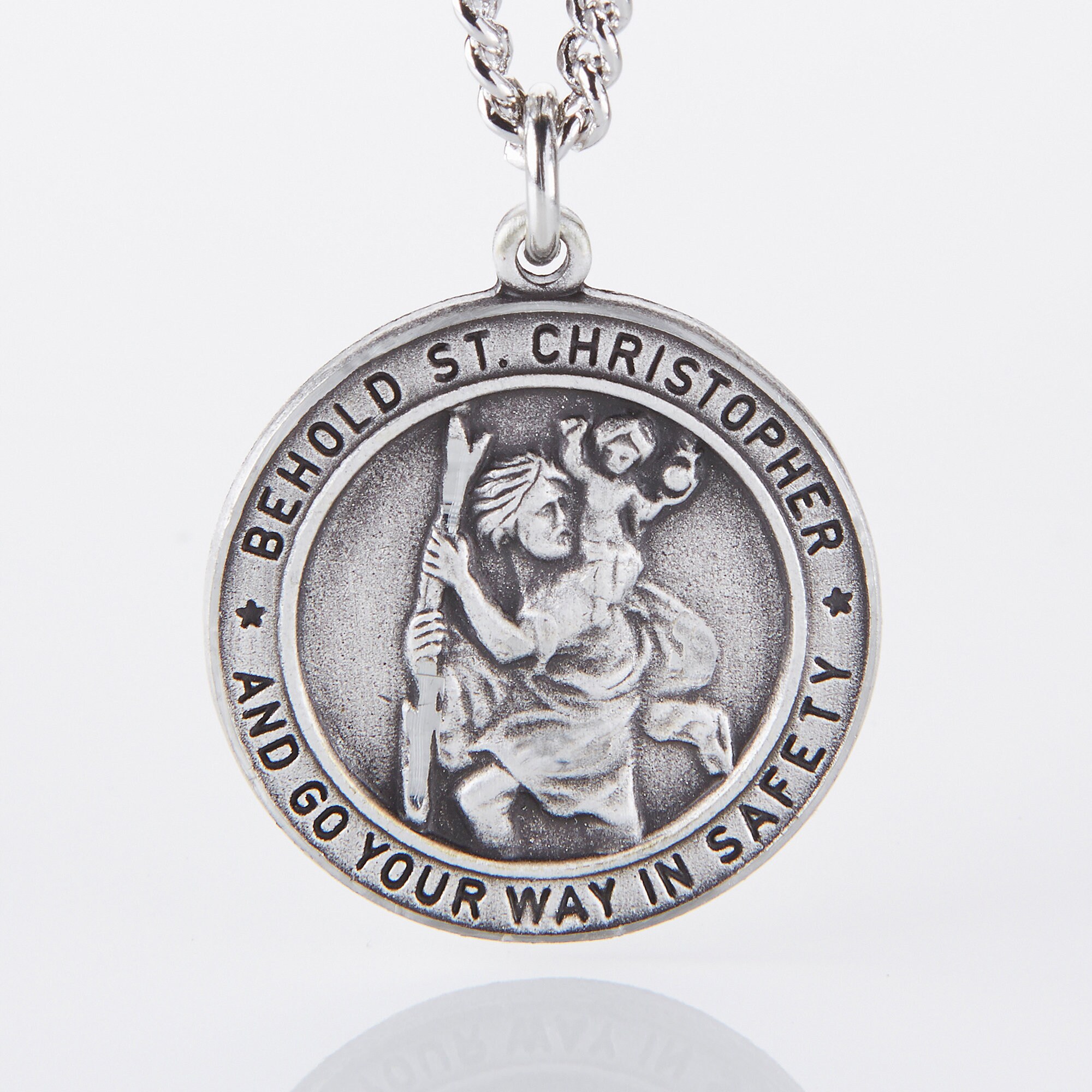 St. Christopher Men's Engraved Pendant, Religious Gifts, Spiritual ...