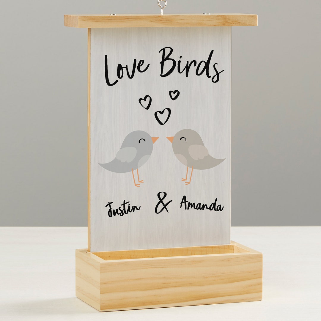 Personalized Love Birds Bird Feeder - Custom Couple Gift - Romantic ...