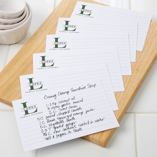 Personalized Recipe Cards - Etsy