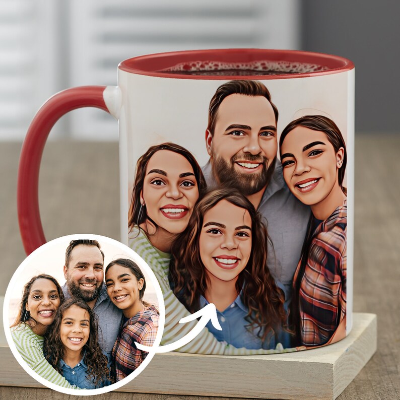 Cartoon Yourself Personalized Photo Coffee Mug, Portrait From Photo ...