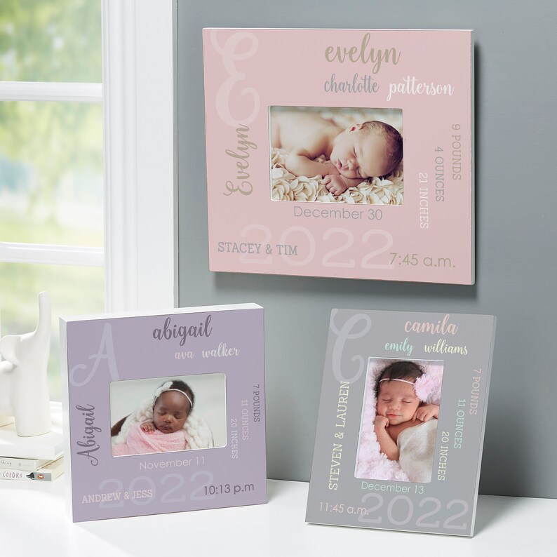 Modern All About Baby Girl Personalized Wall Frame Newborn - Etsy