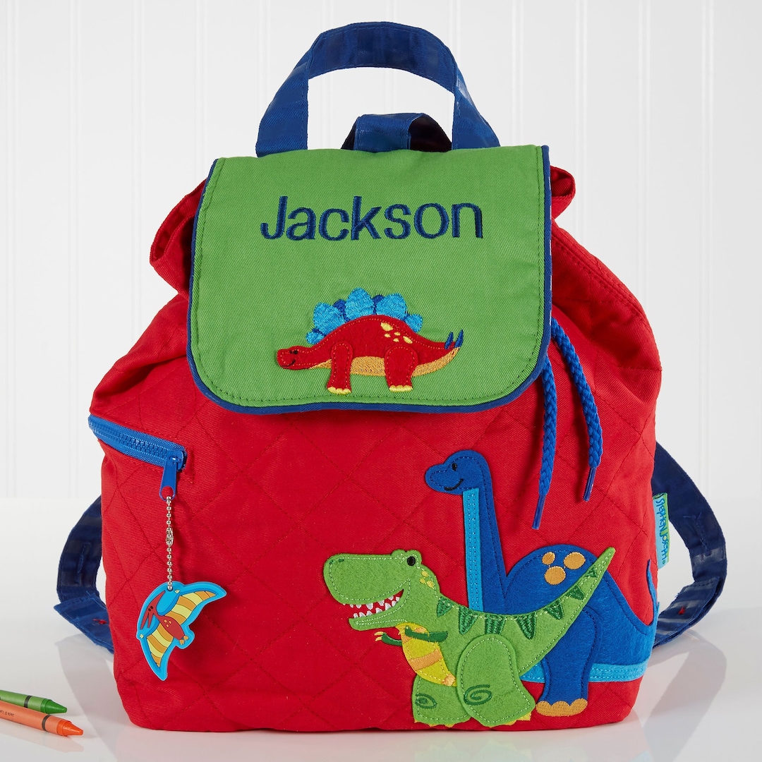 Red Dino Embroidered Kids Backpack, Personalized Back to School Gifts ...