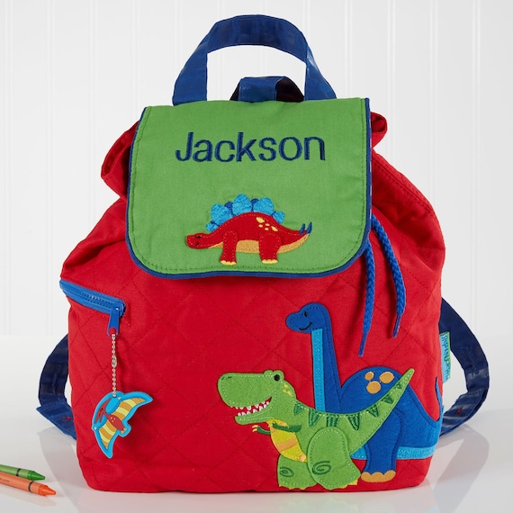 Red Dino Embroidered Kids Backpack Personalized Back to - Etsy