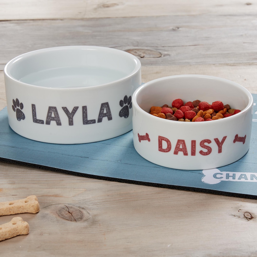 Farmhouse Pet Personalized Dog Bowls – Custom Ceramic Dog Food & Water ...
