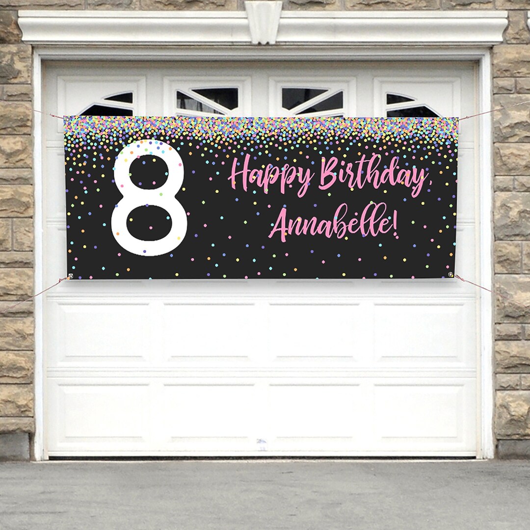 Confetti Personalized Birthday Banner, Personalized Birthday Party ...