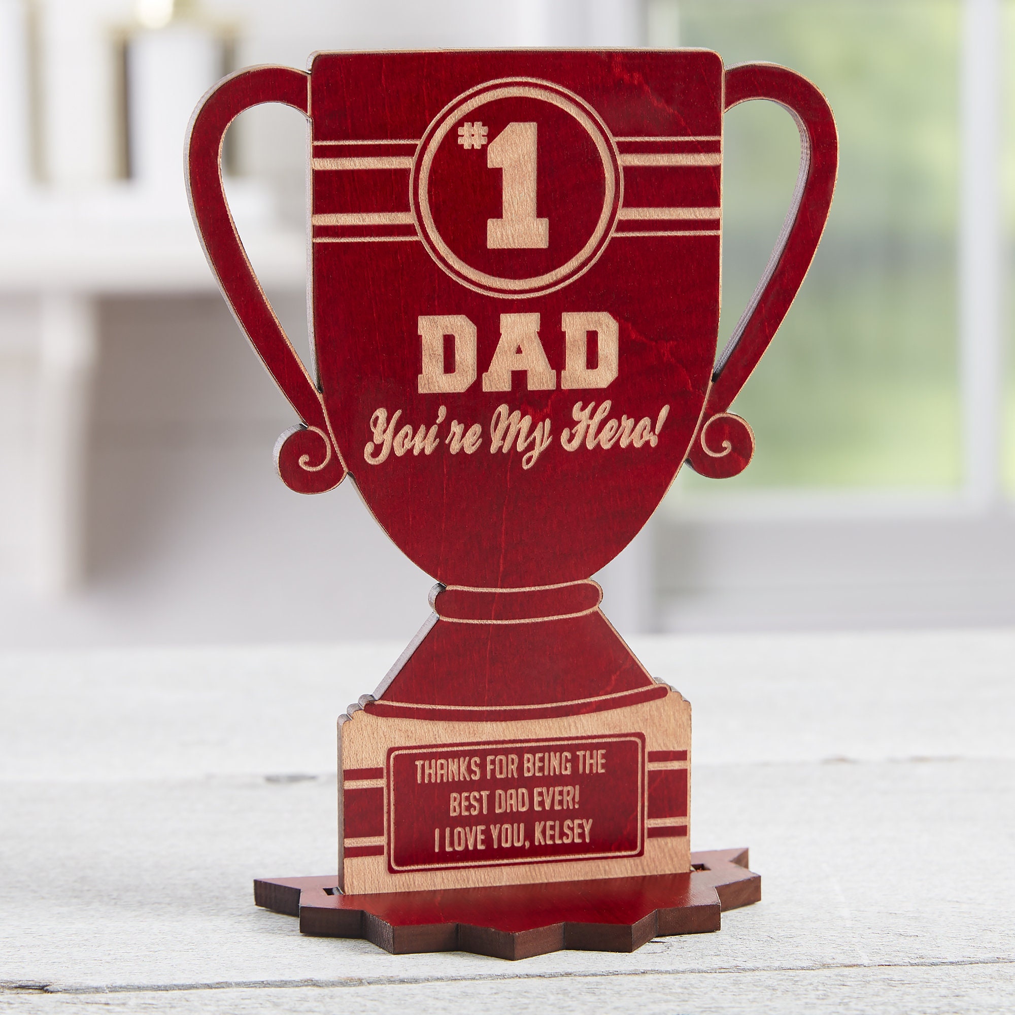Number One Dad Personalized Trophy Wood Keepsake Personalized - Etsy