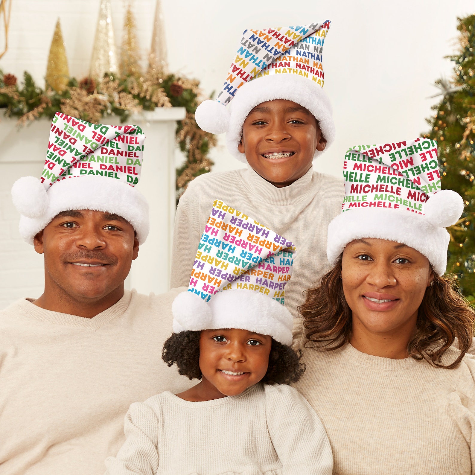 Vibrant Name Personalized Santa Hat, Christmas, Family Gift, for Her ...