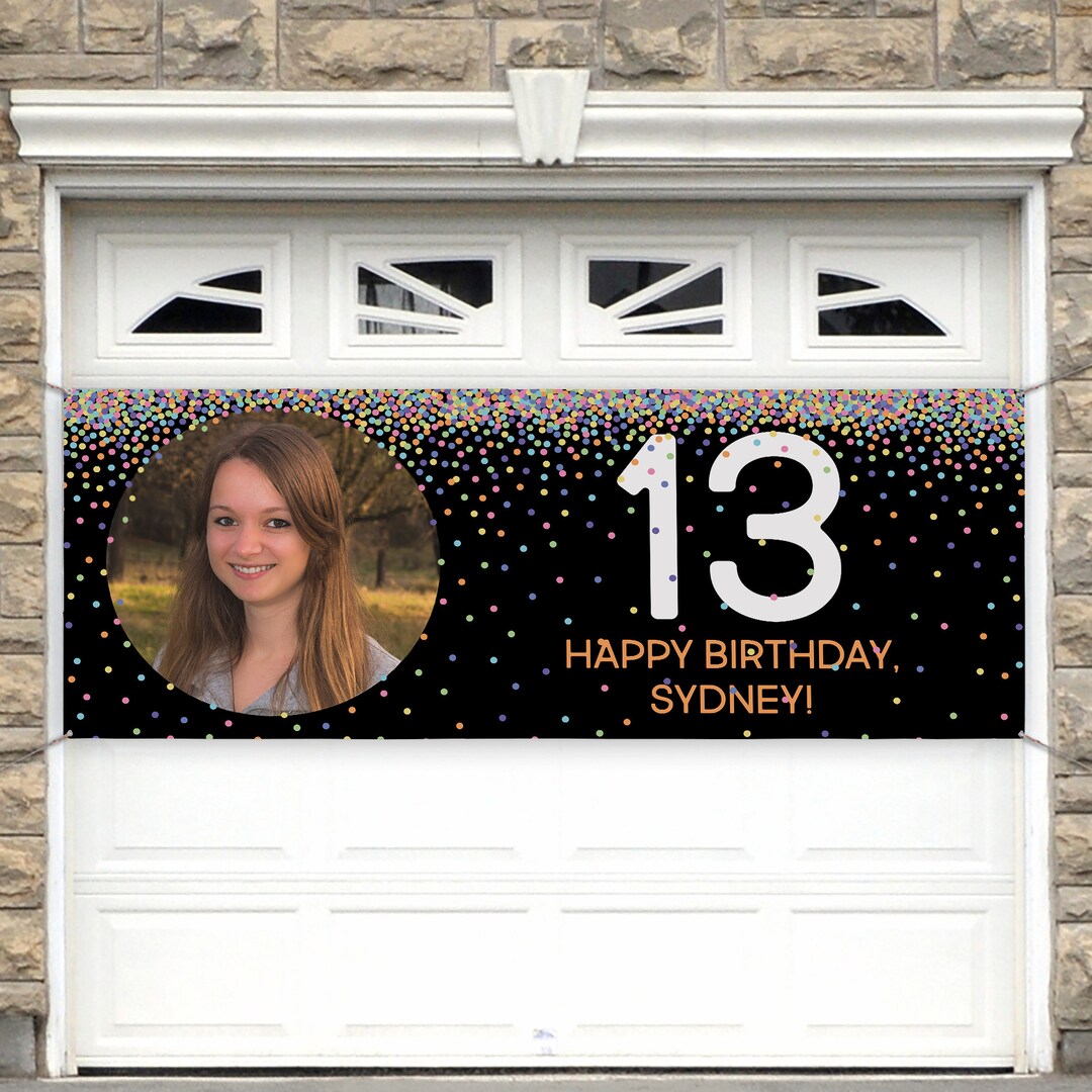 Confetti Personalized Birthday Banner, Personalized Birthday Party ...