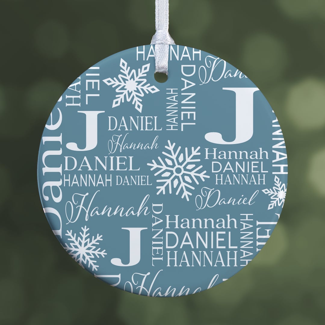 Christmas Snowflake Repeating Name Personalized Ornament, Repeating ...