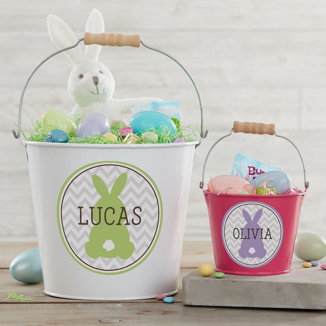 Easter Bunny Personalized Treat Bucket, Easter Bucket, Easter Treat ...