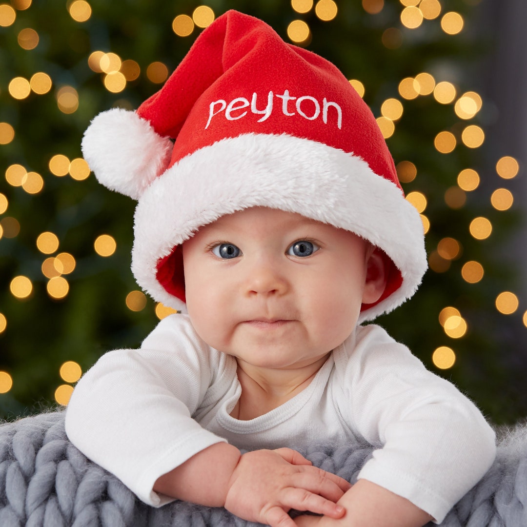 Baby Classic Fleece Personalized Santa Hat, Custom Santa Hats, Hats for ...