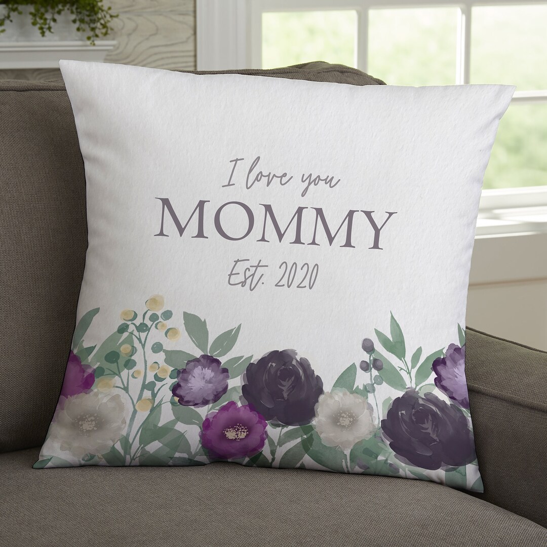 Floral Love for Mom Personalized Throw Pillow, Personalized Mother's ...