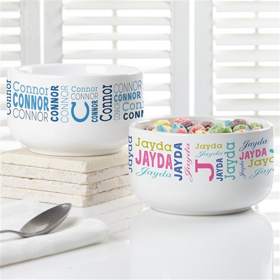 Trendy Repeating Name Personalized 14 Oz. Snack Bowl, Personalized Kids ...