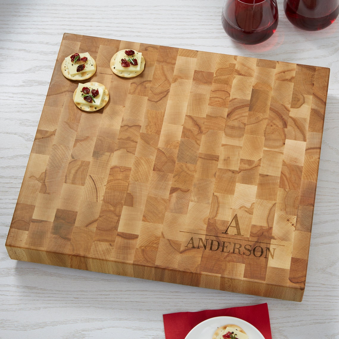 Name & Initial Personalized Butcher Block Cutting Board - Etsy