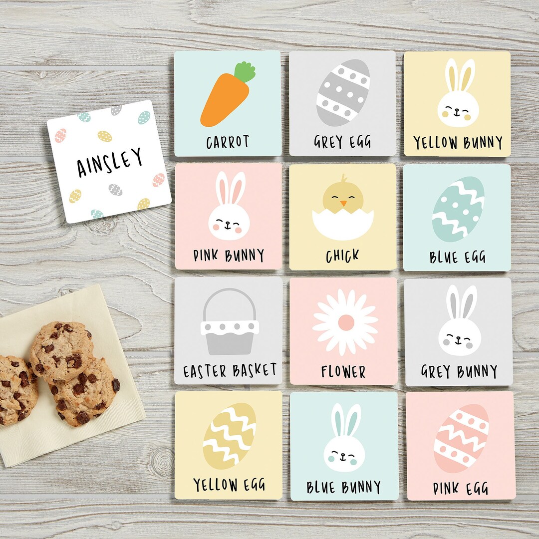Easter Bunny Personalized Memory Game, Personalized Easter Gifts ...