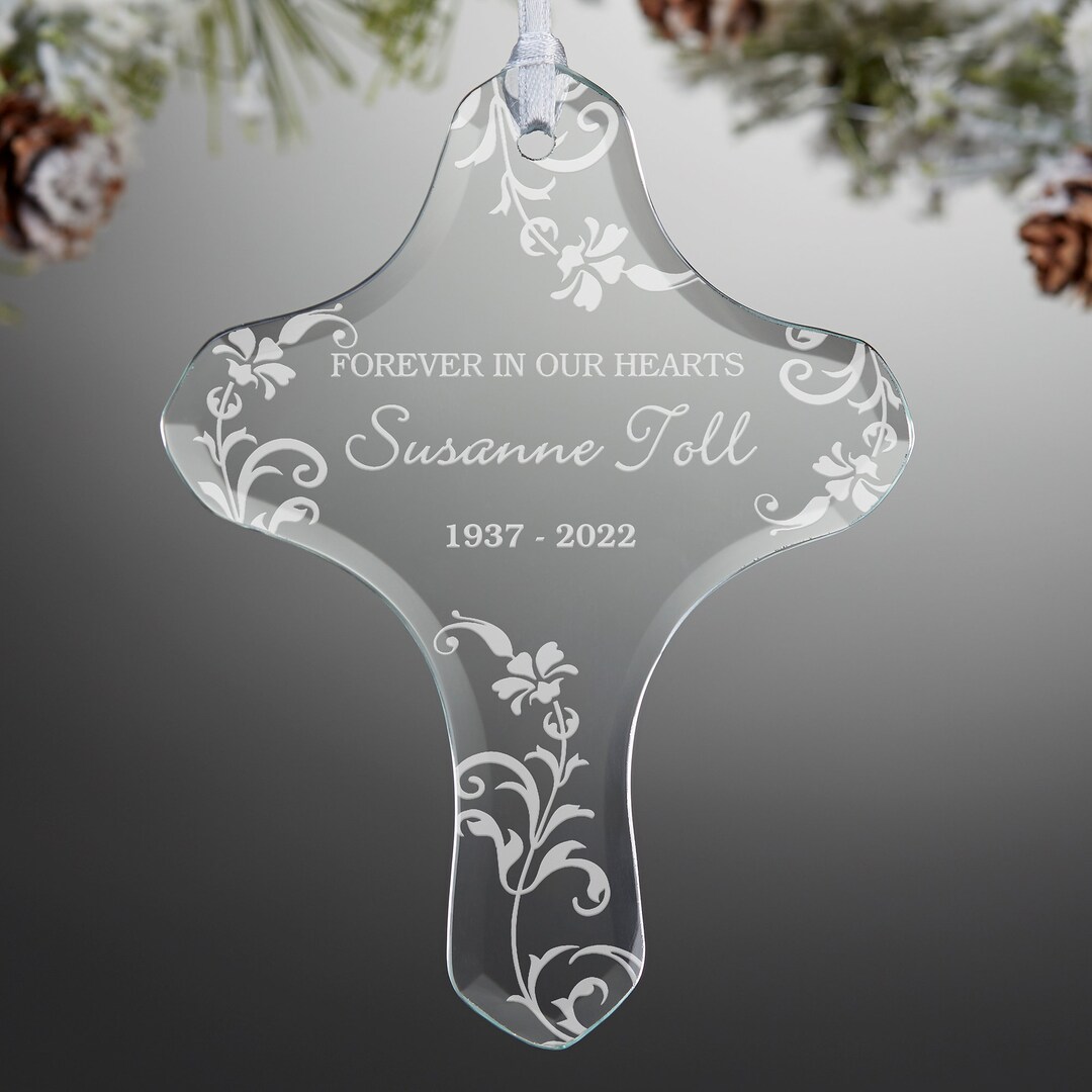 Personalized Memorial Cross Ornament Memorial Gifts Sympathy - Etsy