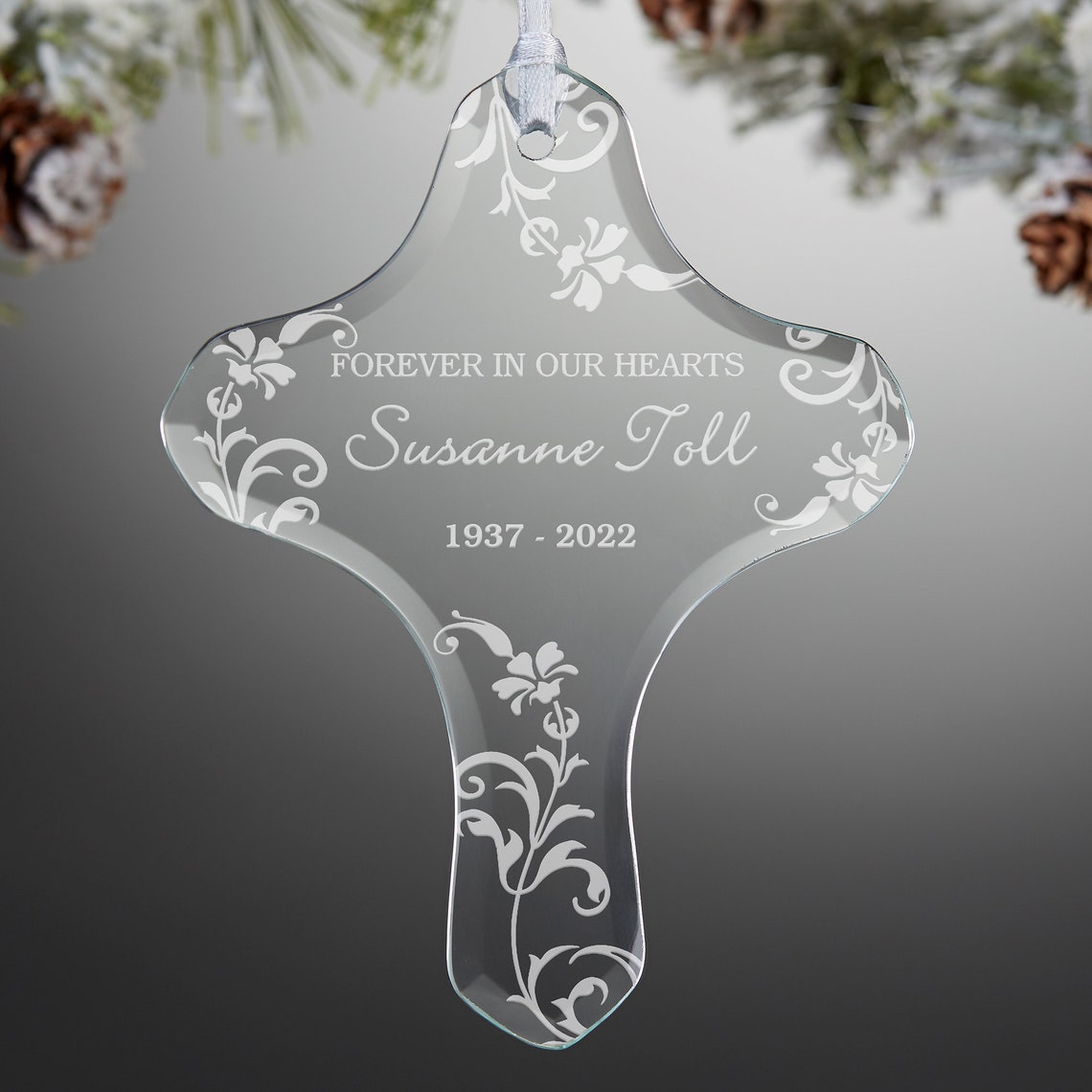 Personalized Memorial Cross Ornament Memorial Gifts Sympathy - Etsy