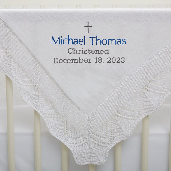 Christening Day Embroidered Baby Christening Blanket Baby - Etsy