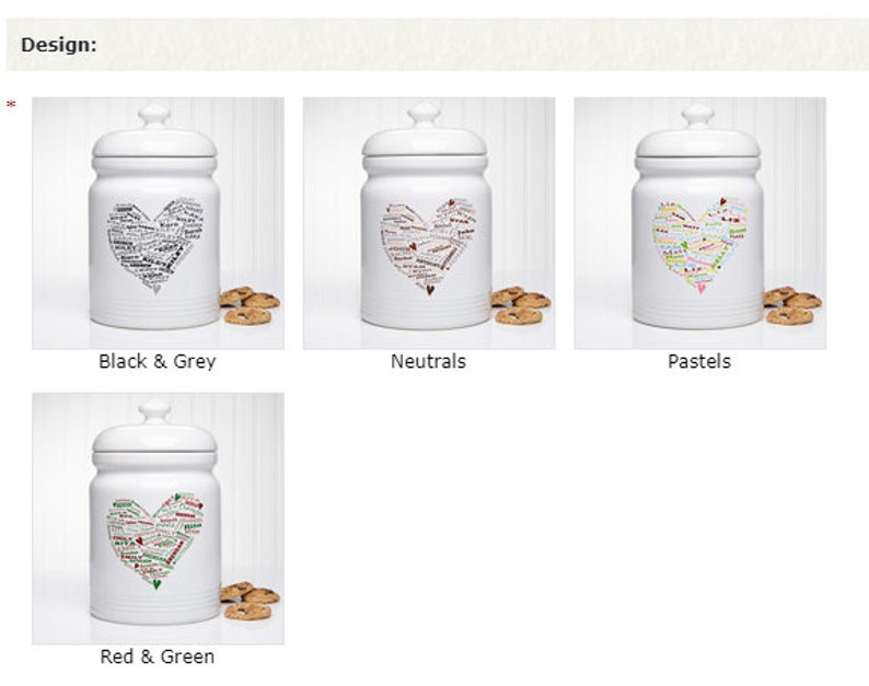 Heart of Love Personalized Cookie Jar Gifts for Her | Etsy