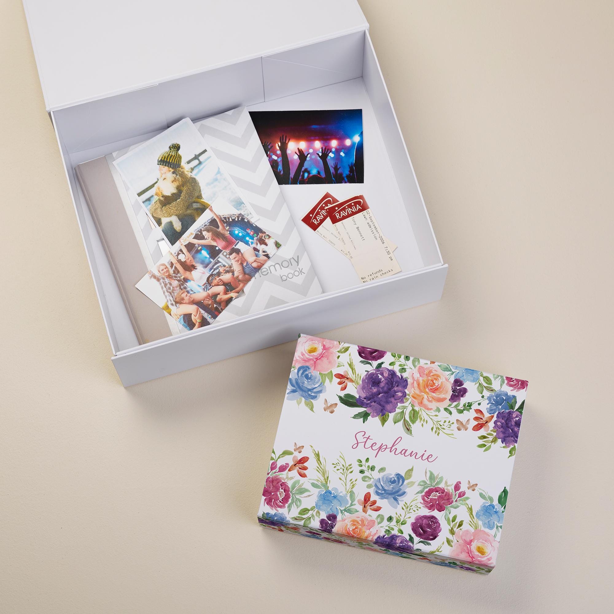 Forever Floral Personalized Keepsake Memory Box, Grandma Gifts ...