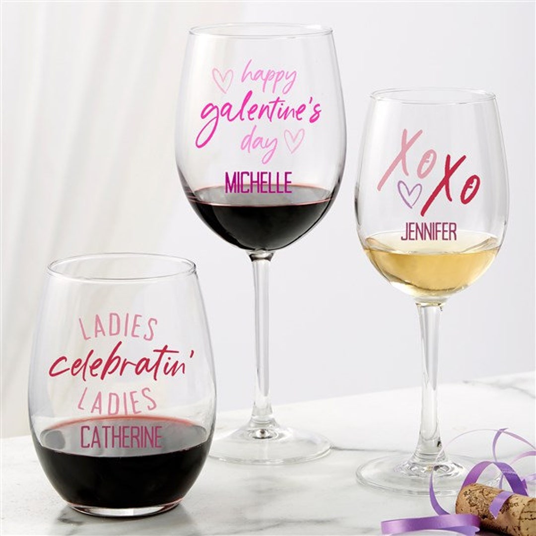 Galantine's Day Personalized Valentine's Day Wine Glass Collection ...