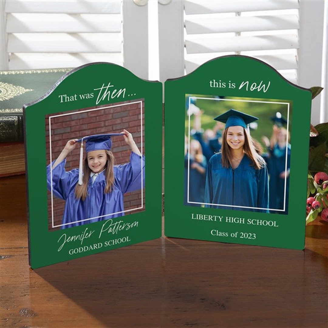 Then & Now Graduate Personalized Photo Plaque, Graduation, Grad Gift ...