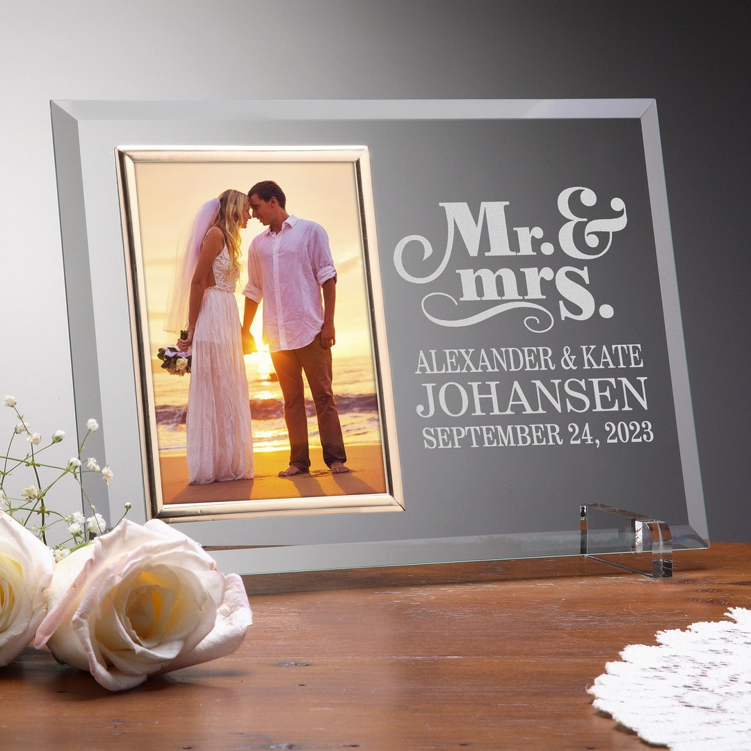 The Happy Couple Personalized Reflections Frame, Personalized Wedding ...