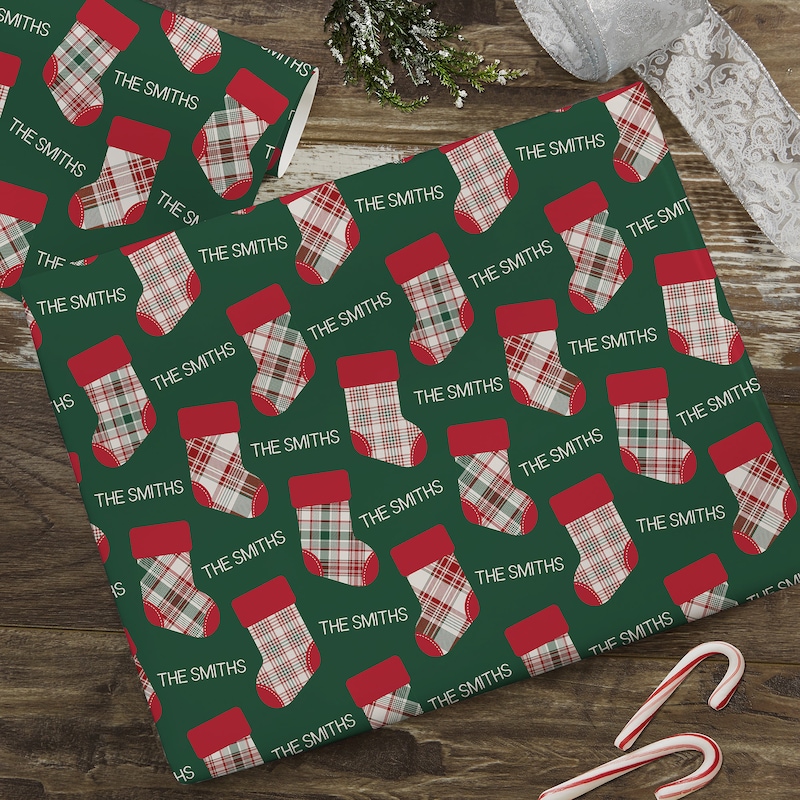 Plaid Christmas Wrapping Paper - Etsy
