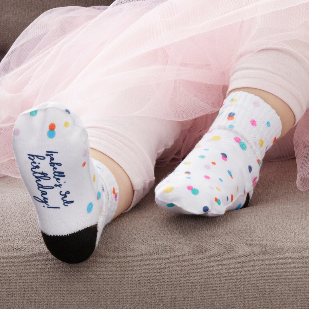 Happy Happy Birthday Personalized Toddler Socks, Personalized Socks ...