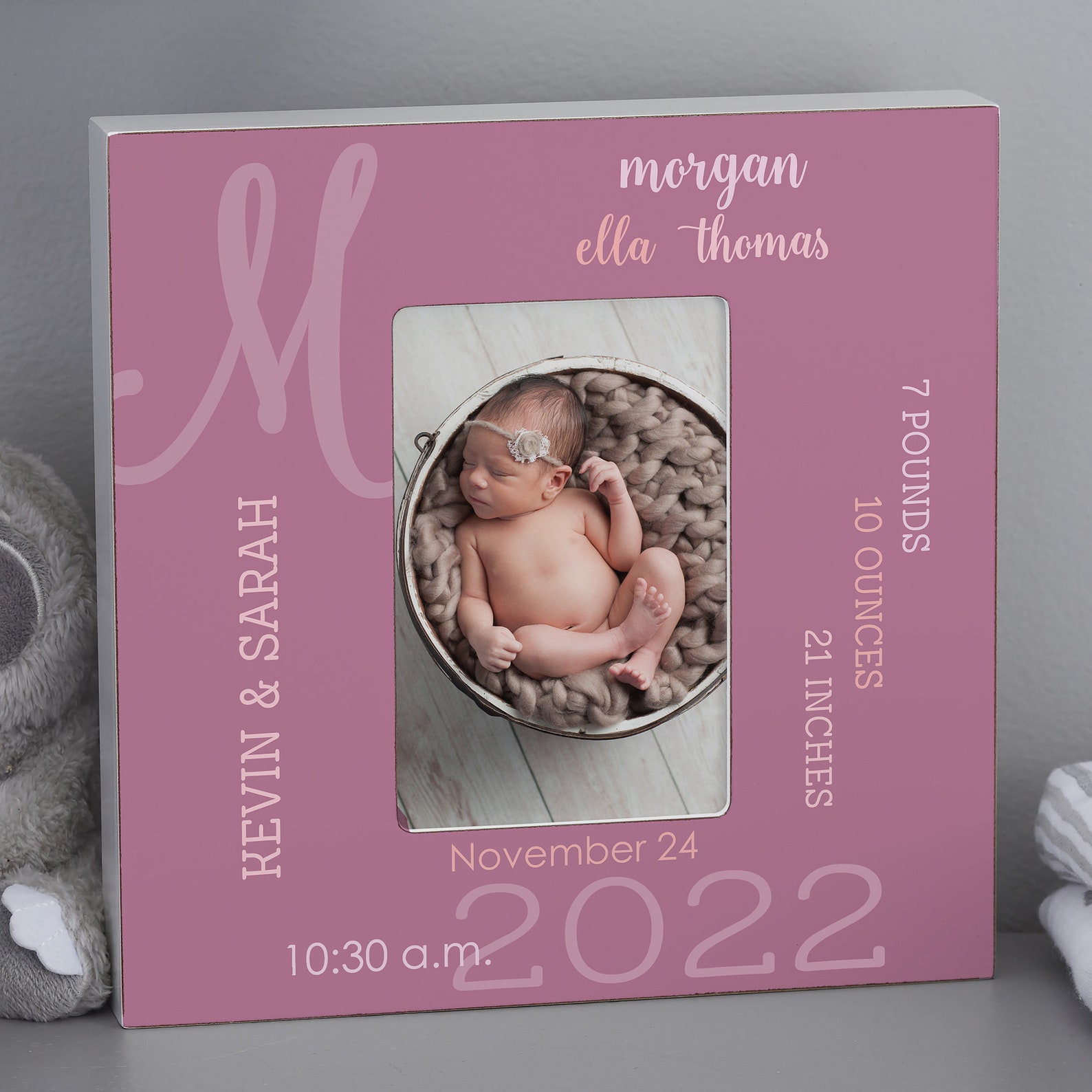 Modern All About Baby Girl Personalized Wall Frame Newborn - Etsy