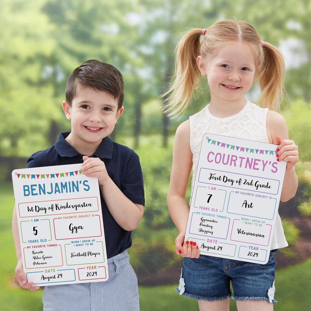 First Day of School Photo Personalized Dry Erase Sign, 1st Day of ...