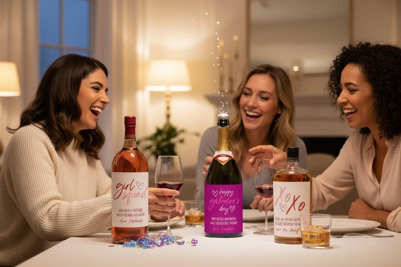 Galentine’s Day Personalized Liquor Bottle Label – Custom Valentine’s ...