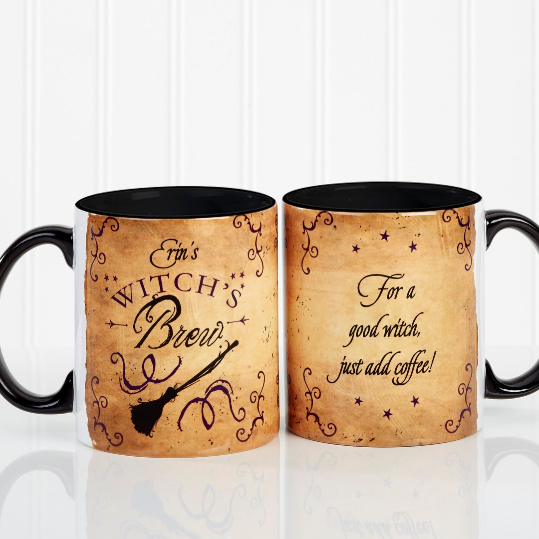 Witch's Brew Personalized Coffee Mug, Halloween Kitchen Gifts, Custom ...