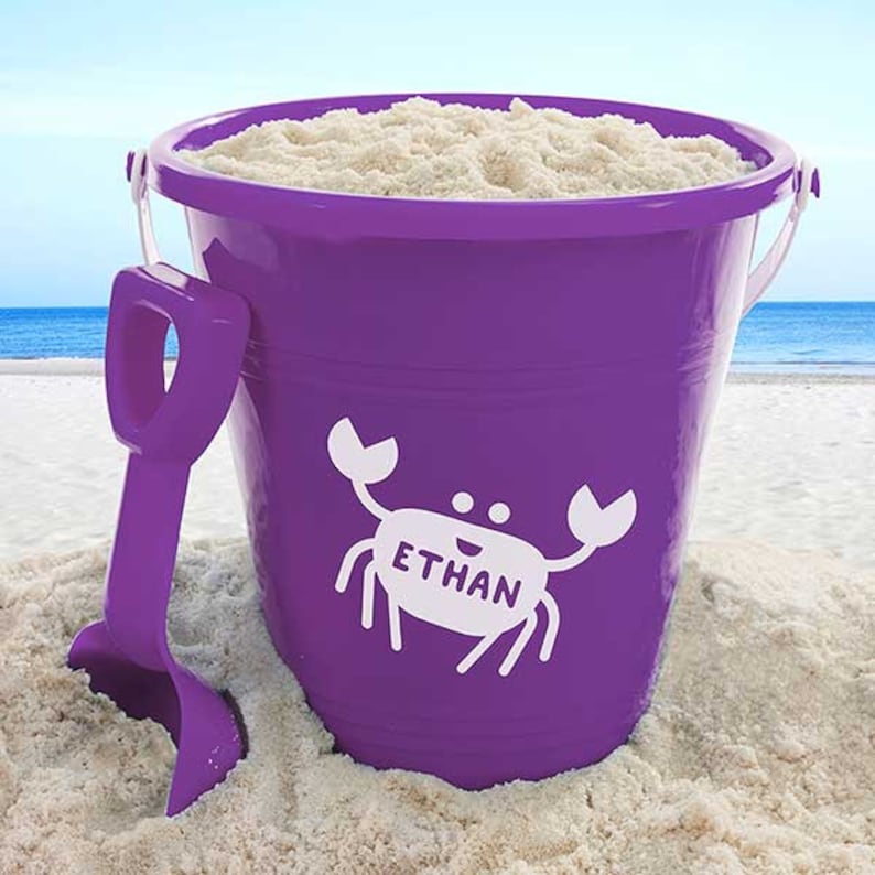 Sea Creatures Personalized Plastic Beach Pail & Shovel, for Kids, for ...