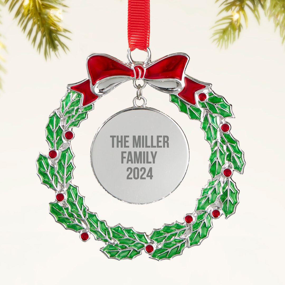 Write Your Own Personalized Metal Wreath Ornament, Christmas Ornaments ...