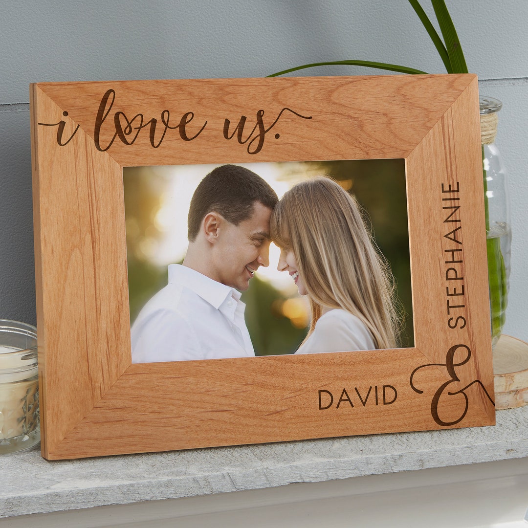 I Love Us, Personalized Frame, Wood Frame, Gifts for Her, Picture Frame ...