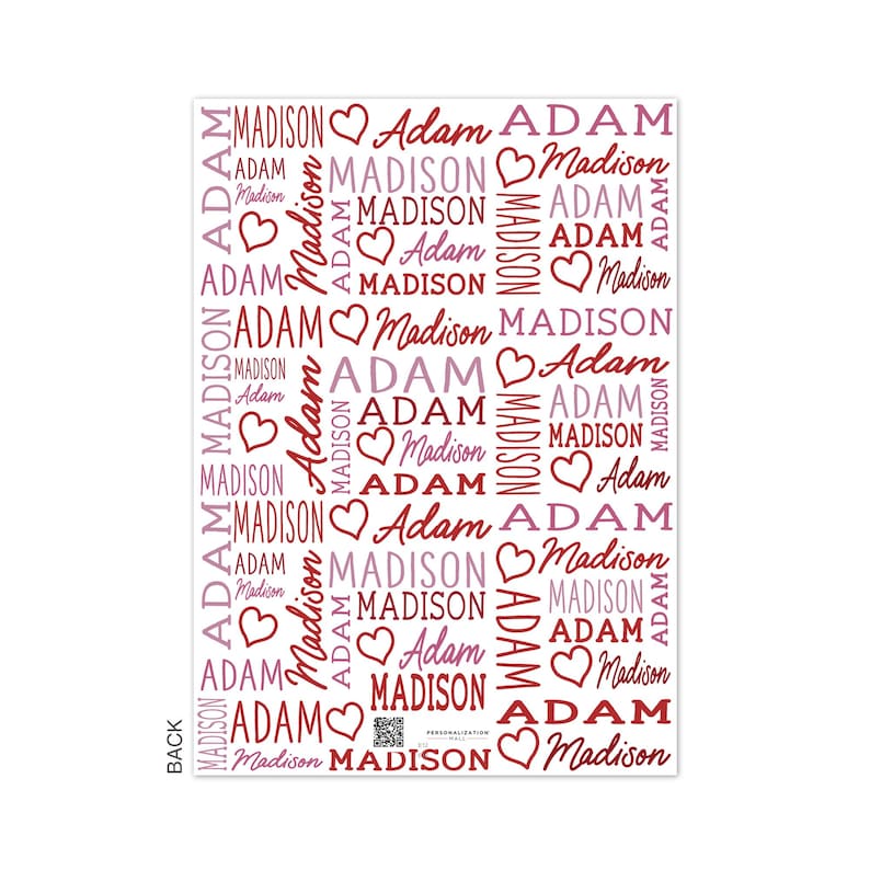 Repeating Name Heart Personalized Greeting Card, Valentine's Gifts ...