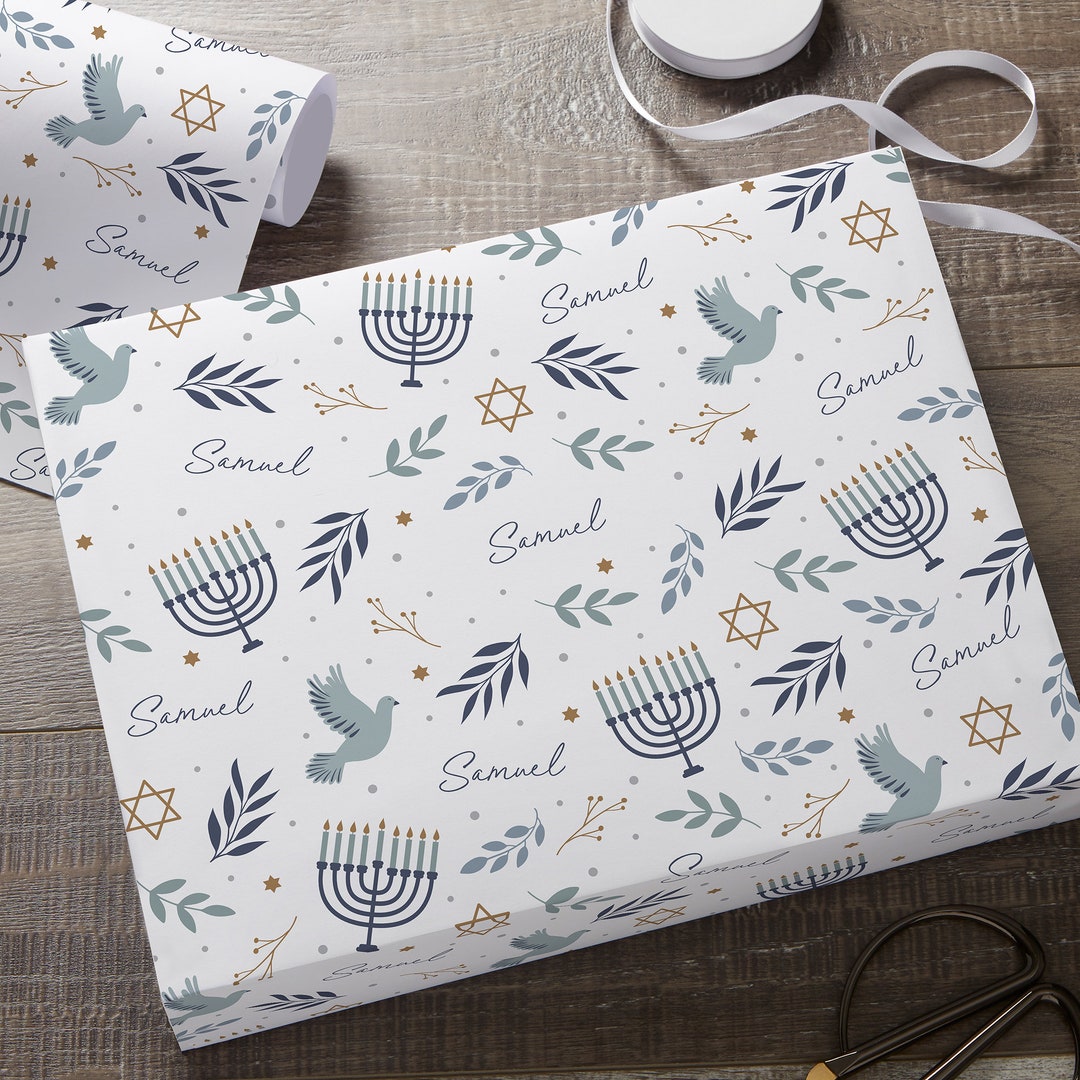 Spirit of Hanukkah Personalized Wrapping Paper, Custom Wrapping Paper ...